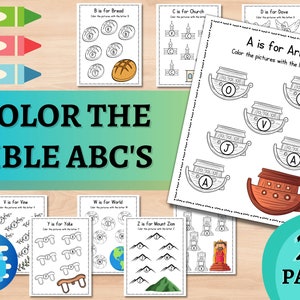 Color the Bible ABC Coloring Pages Preschool Activities Christian ...