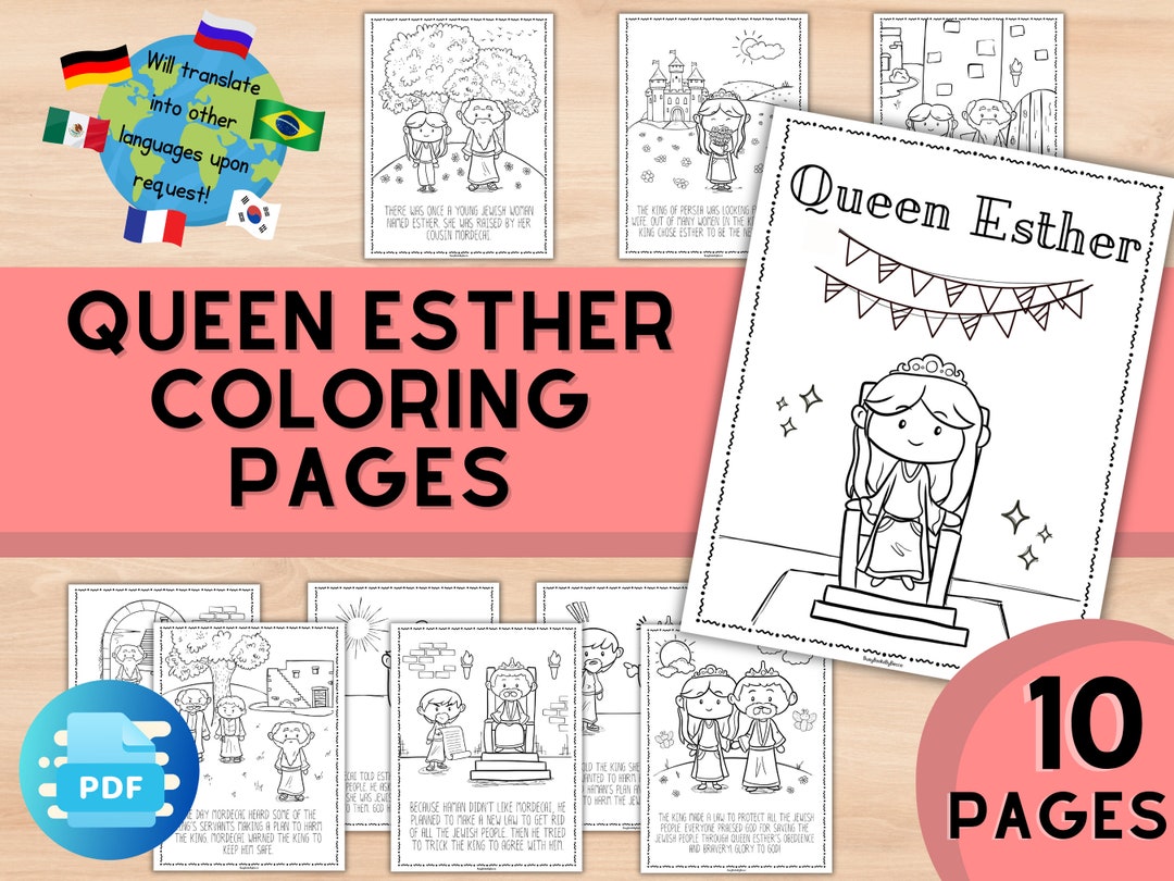 Queen Esther Coloring Pages Preschool Activities Christian Homeschool ...