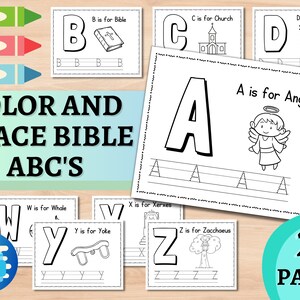 Color and Trace Bible Abcs Alphabet Coloring Pages Preschool ...