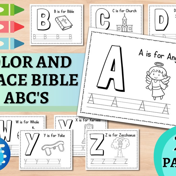 Christian Alphabet Worksheet - Etsy