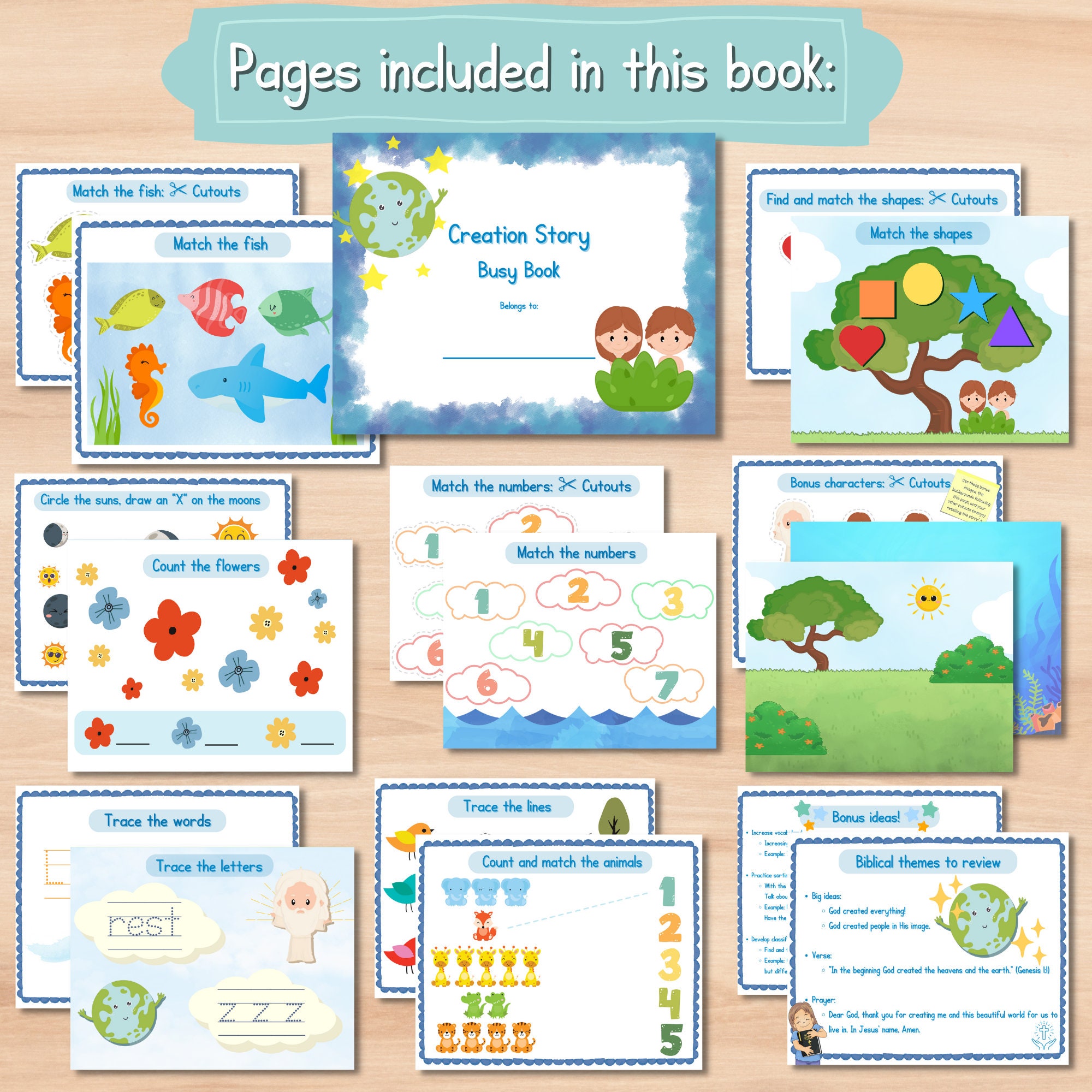 Creation Story Busy Book Toddler Printable Preschool Activities ...