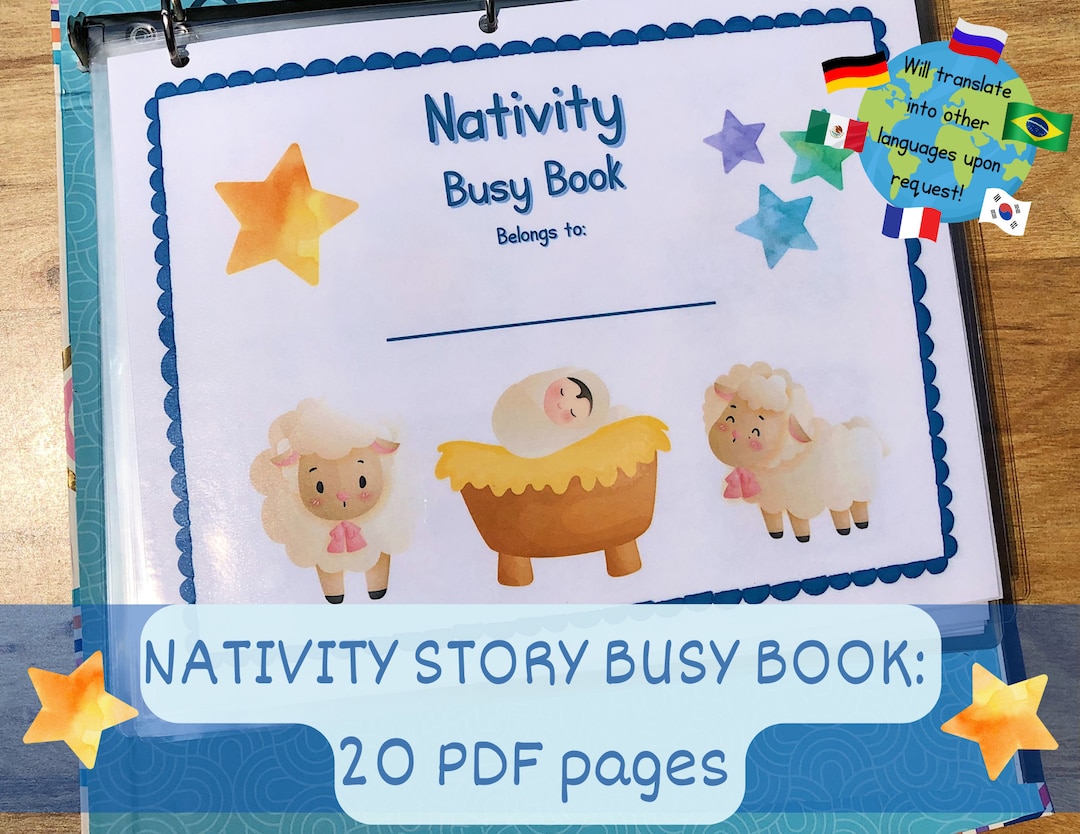 The Nativity Scene Busy Book Christmas Story Toddler Printable ...