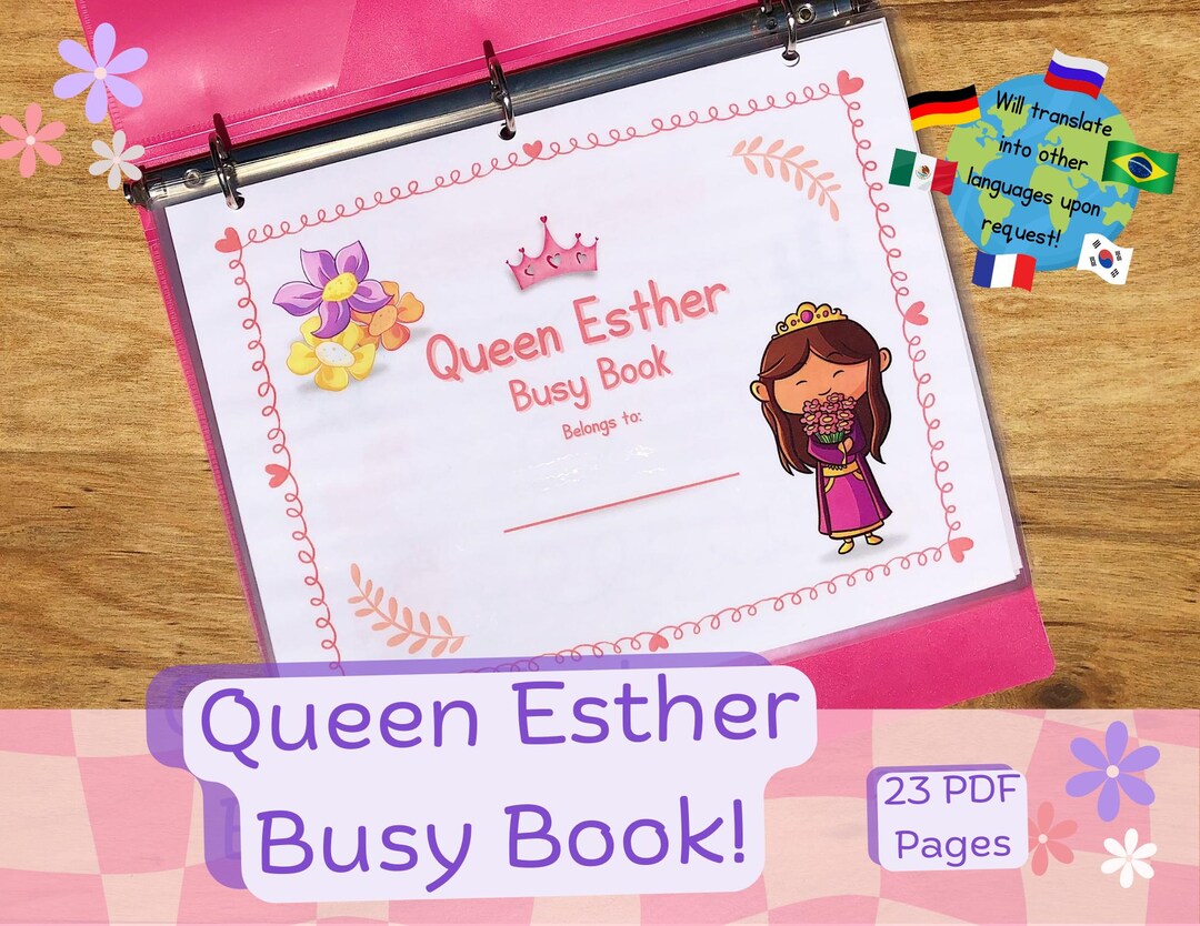 Queen Esther Busy Book Toddler Printable Preschool Activities Christian ...