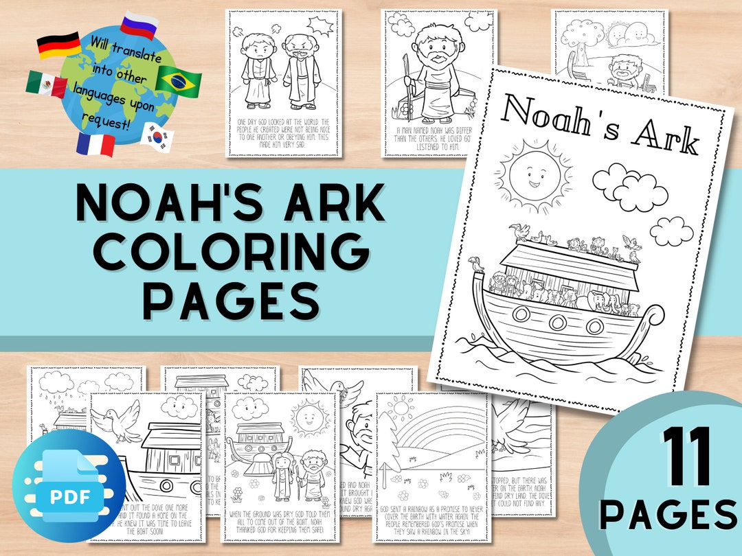 Noah's Ark Coloring Pages Preschool Activities Christian Homeschool ...