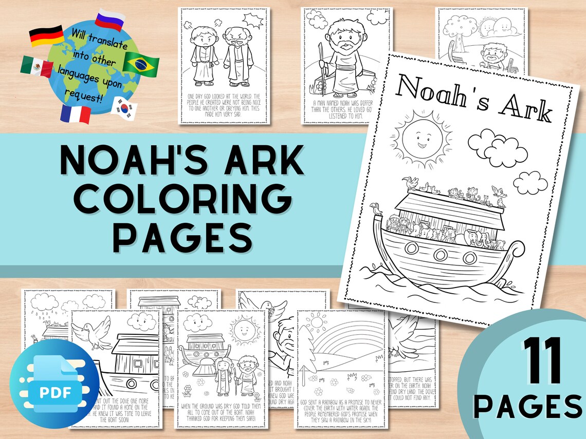Noah's Ark Coloring Pages Preschool Activities Christian Homeschool ...