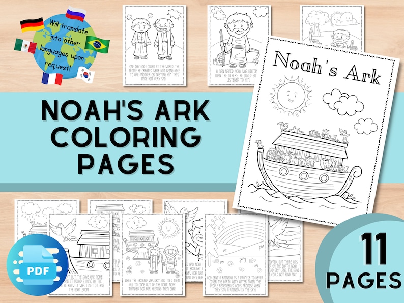 Noah's Ark Coloring Pages Preschool Activities Christian Homeschool ...