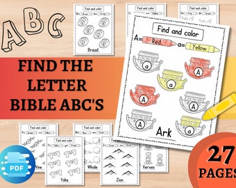Color and Trace Bible Abcs Alphabet Coloring Pages Preschool ...