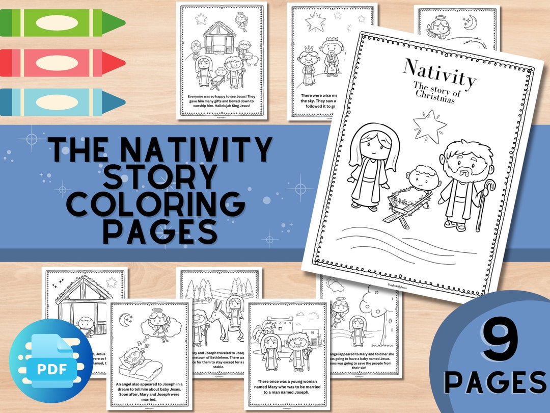The Nativity Story Coloring Pages Preschool Activities Christian ...