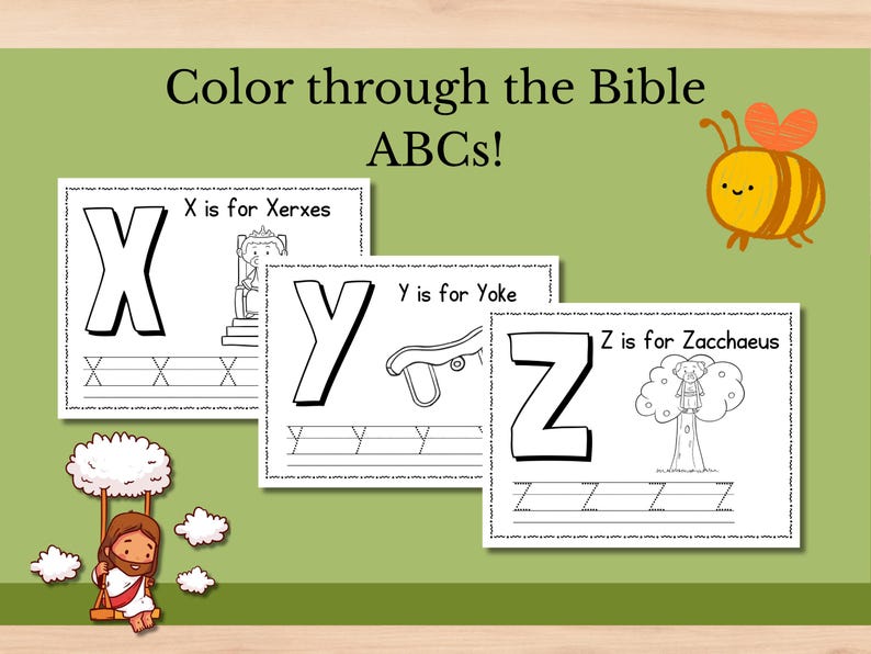 Color and Trace Bible Abcs Alphabet Coloring Pages Preschool ...