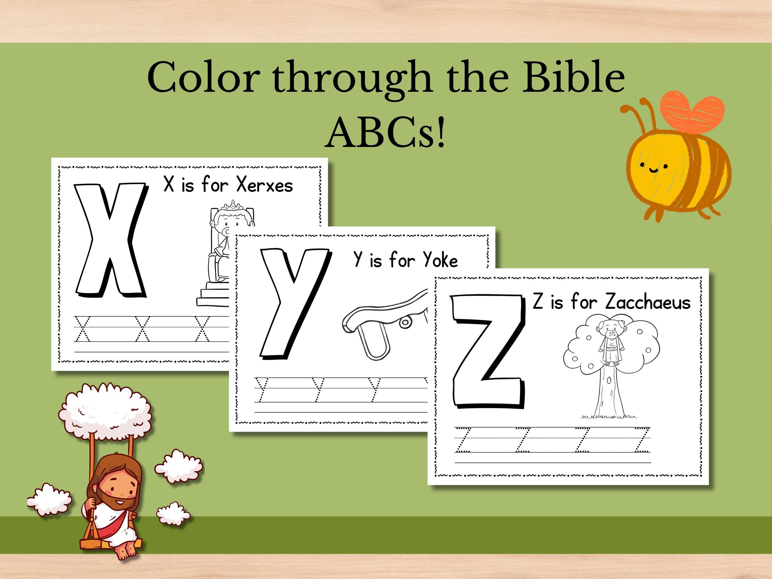 Color and Trace Bible Abcs Alphabet Coloring Pages Preschool ...