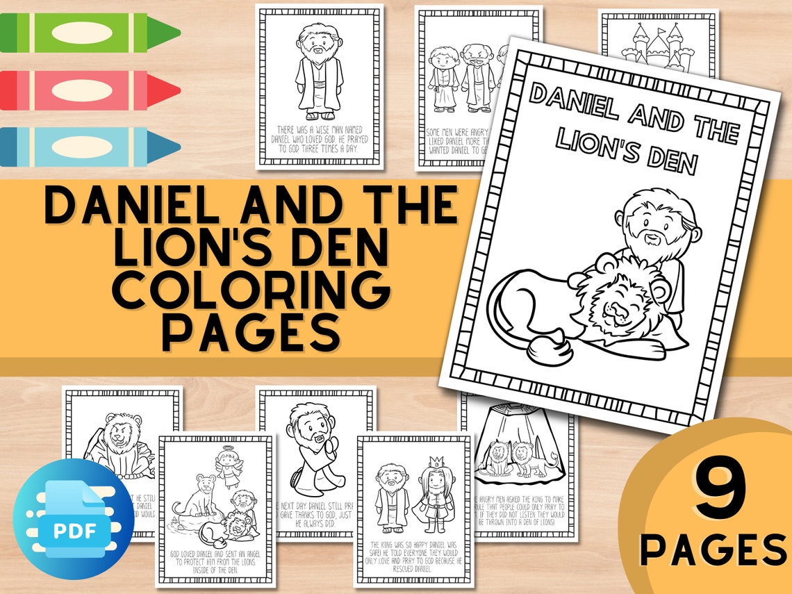 Daniel and the Lion's Den Coloring Pages Preschool Christian Homeschool ...