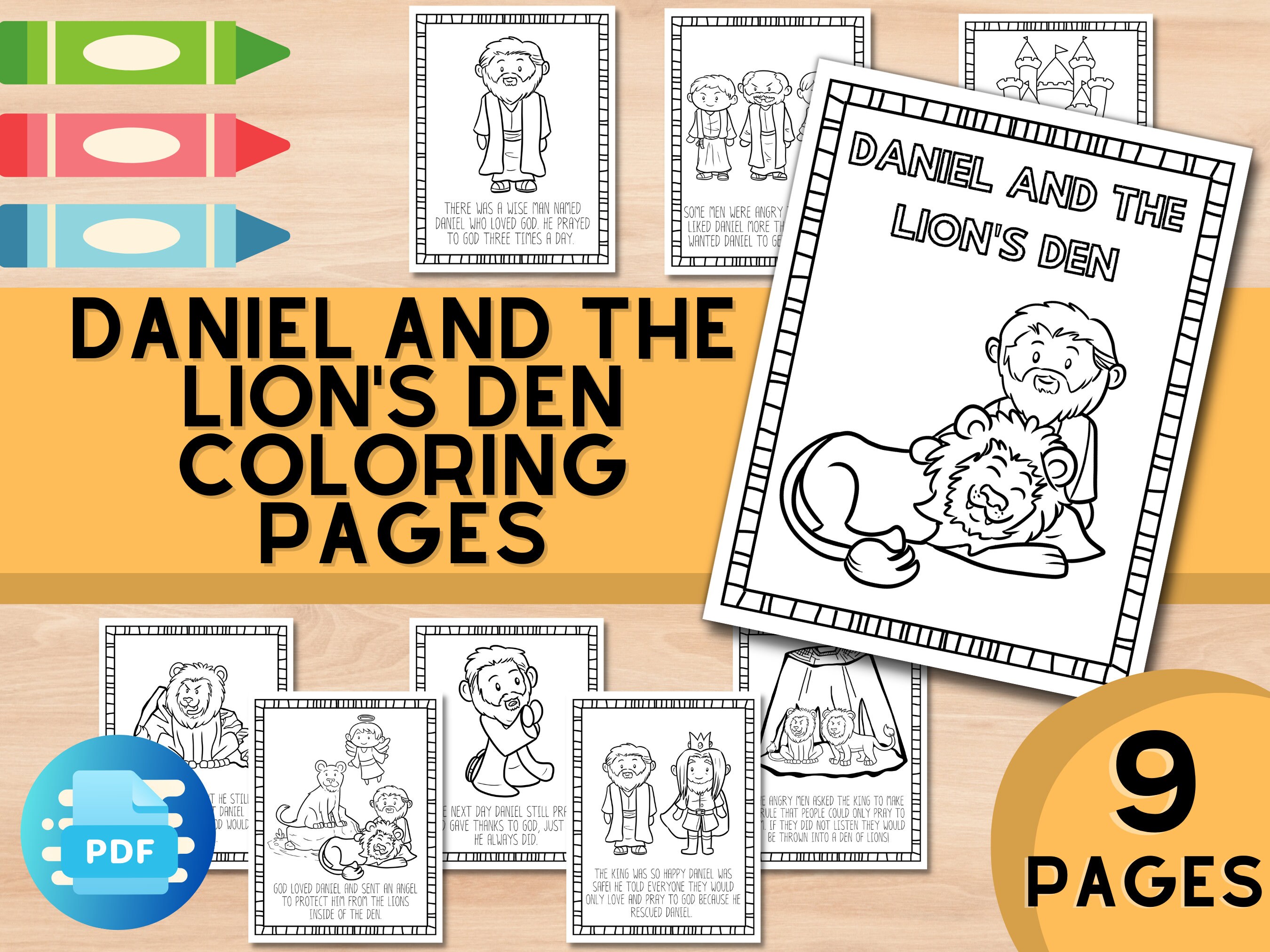 Daniel and the Lion's Den Coloring Pages Preschool Christian Homeschool ...