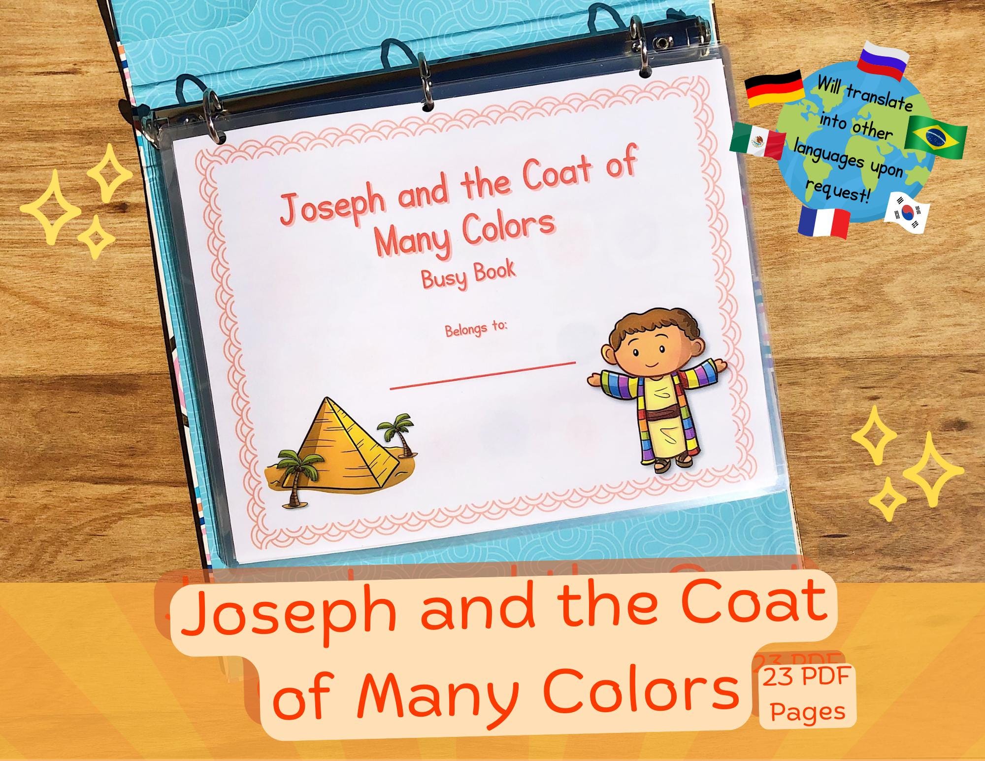 Joseph and the Coat of Many Colors Busy Book Toddler Printable ...