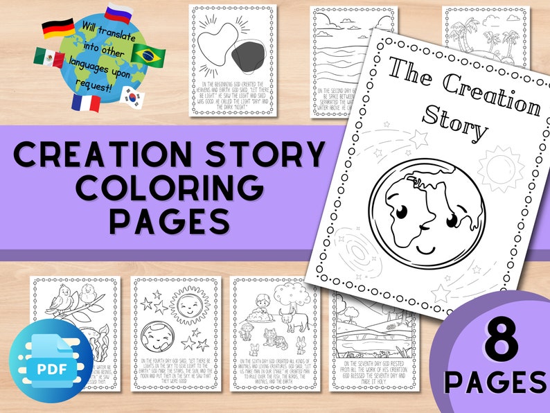 Creation Story Coloring Pages Preschool Activities Christian Homeschool ...