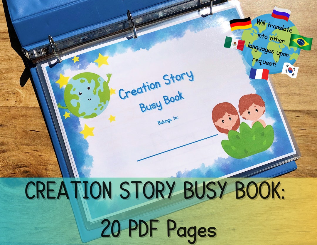 Creation Story Busy Book Toddler Printable Preschool Activities ...