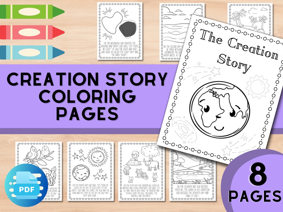 The Creation Story Coloring Pages Preschool Activities - Etsy Australia