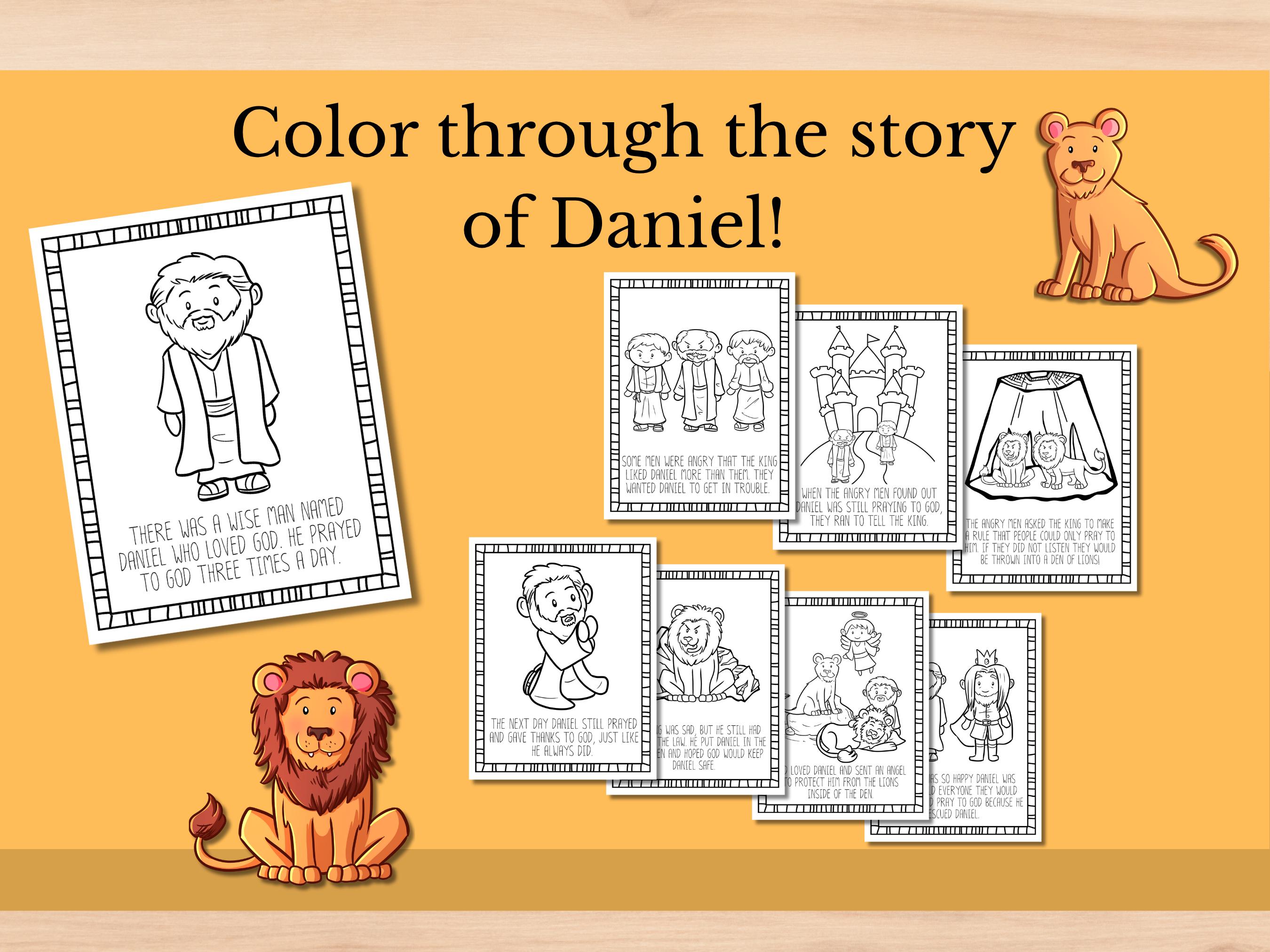 Daniel and the Lion's Den Coloring Pages Preschool Christian Homeschool ...