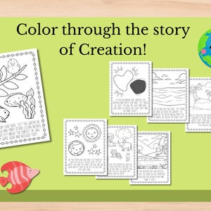Creation Story Coloring Pages Preschool Activities Christian Homeschool ...