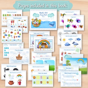 Noah's Ark Busy Book Toddler Printable Preschool Activities Christian ...