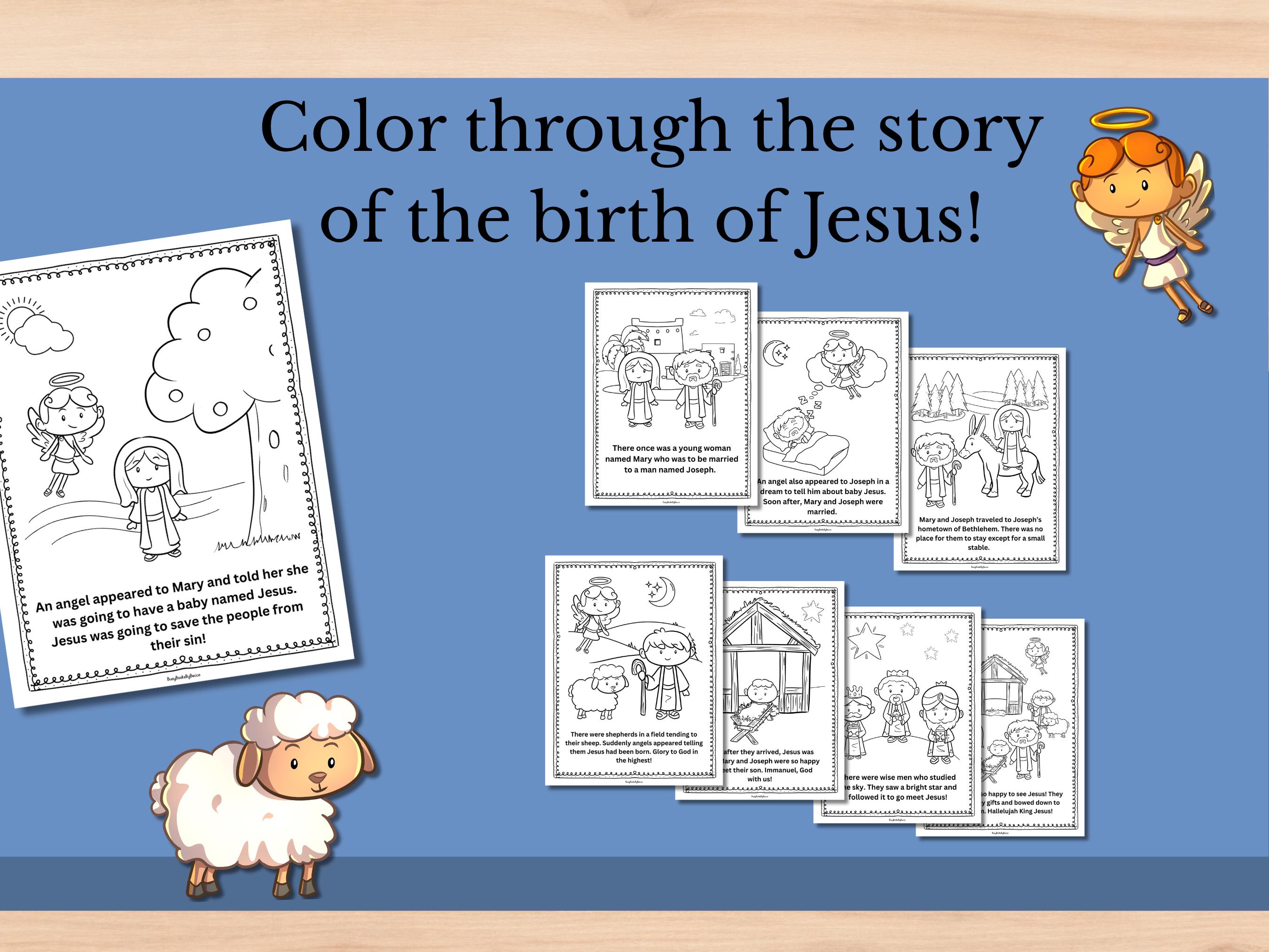 The Nativity Story Coloring Pages Preschool Activities Christian ...