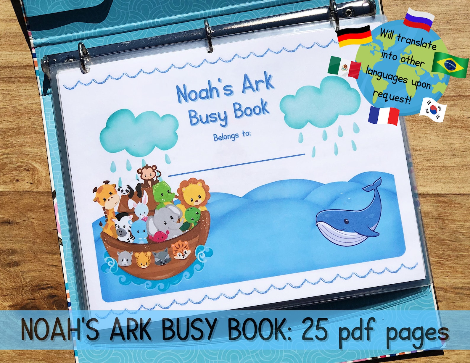 Noah's Ark Busy Book Toddler Printable Preschool Activities Christian ...