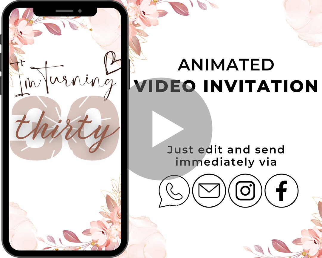 Digital Birthday Invitation Animated Personalized Party - Etsy