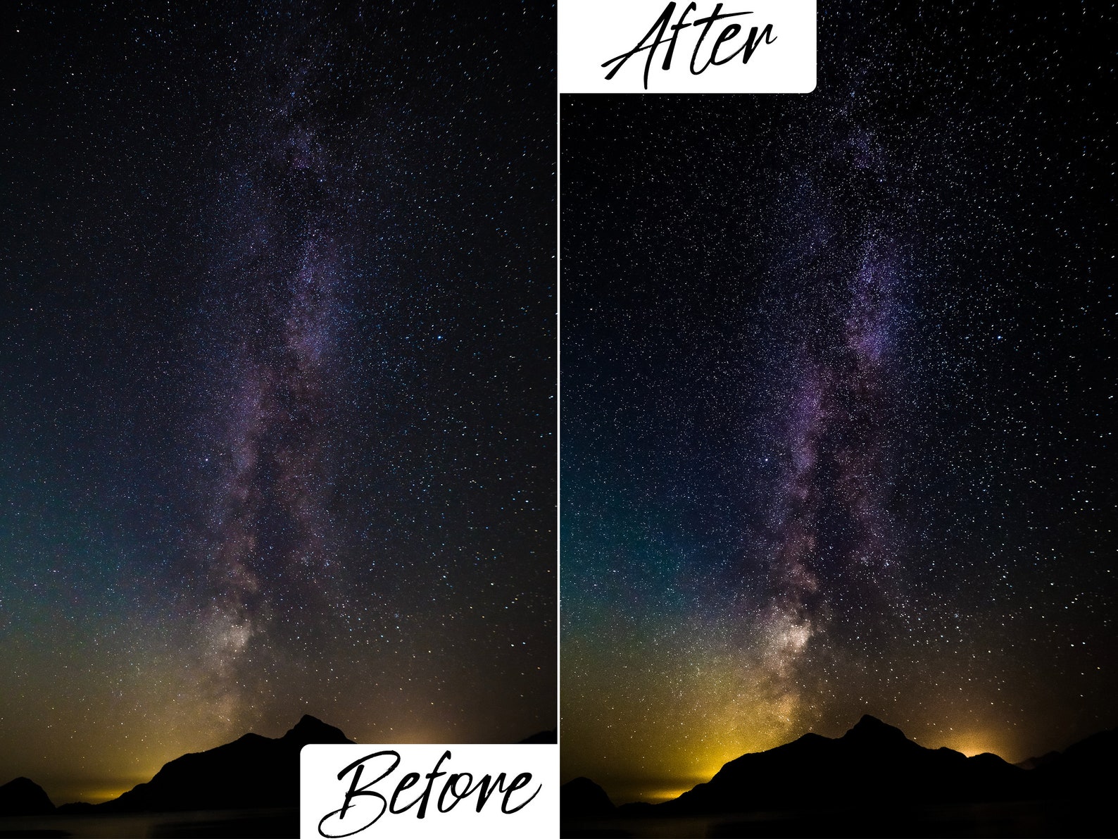25 Night Sky Presets Mobile & Desktop Night Sky Filter - Etsy