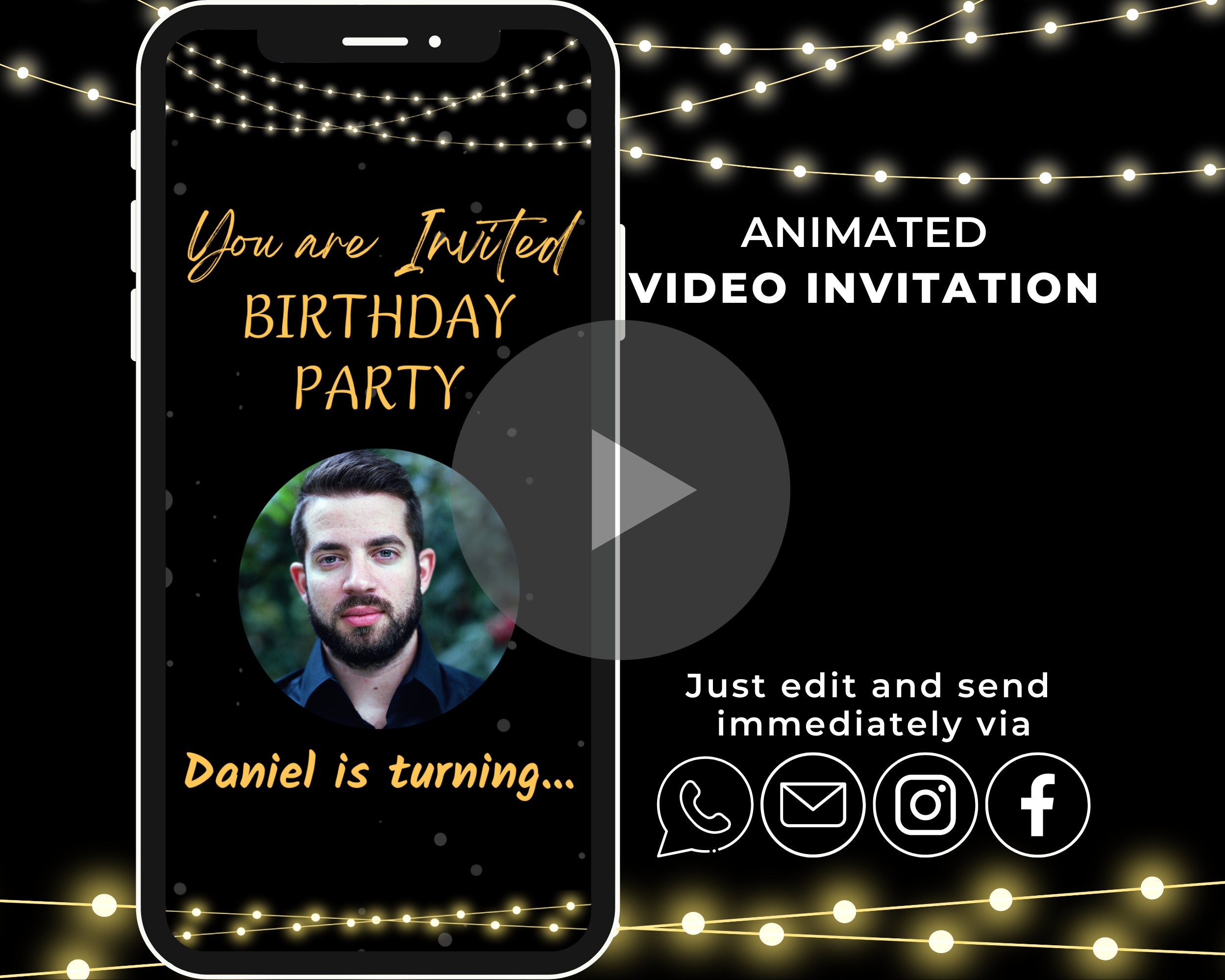 Digital Birthday Invitation | Animated Personalized Party Ecard | E ...