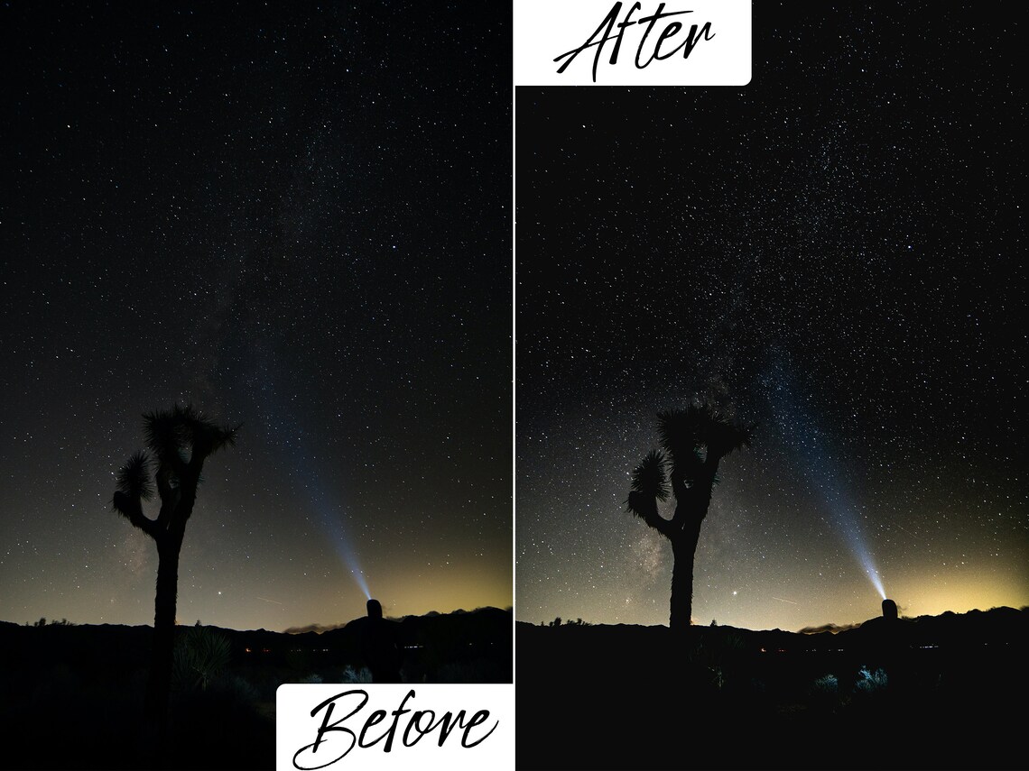 25 Night Sky Presets Mobile & Desktop Night Sky Filter - Etsy