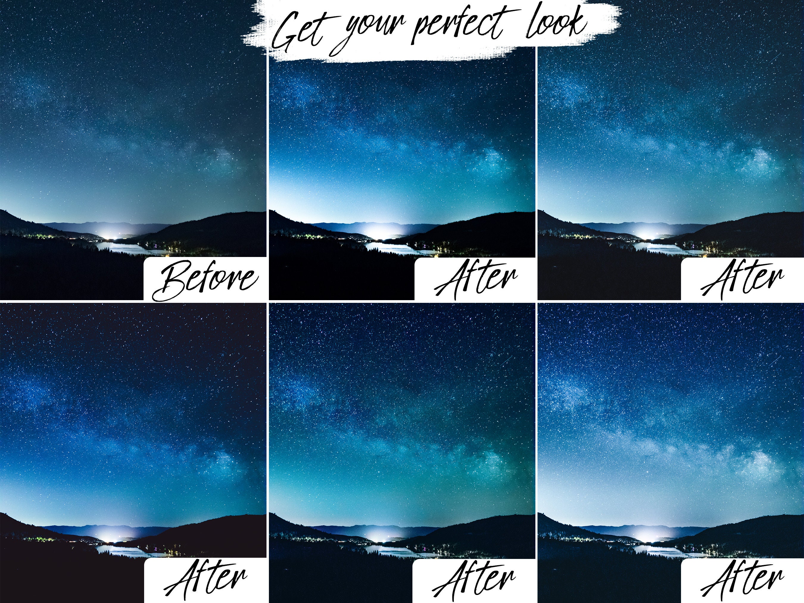 25 Night Sky Presets Mobile & Desktop Night Sky Filter - Etsy