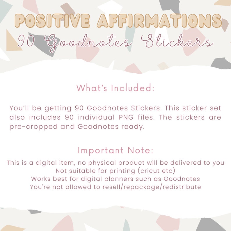 Goodnotes Stickers, Positive Affirmations, Digital Planner Stickers ...