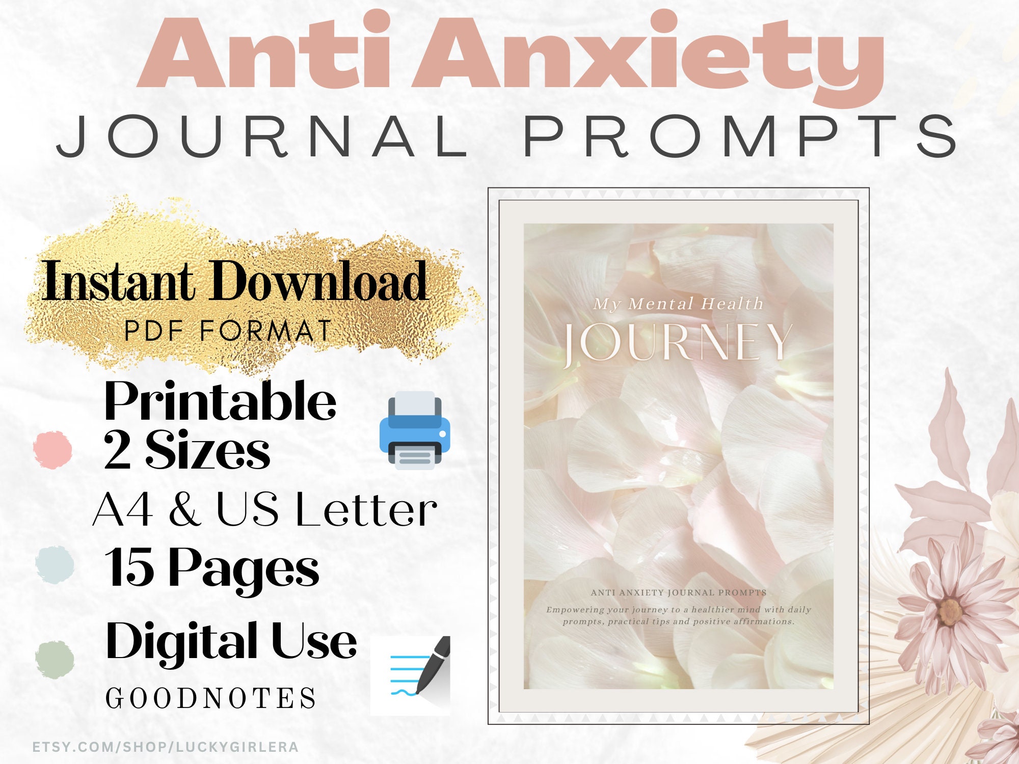 Anti Anxiety, Journal Prompts, Anxiety Relief, Positive Affirmations ...