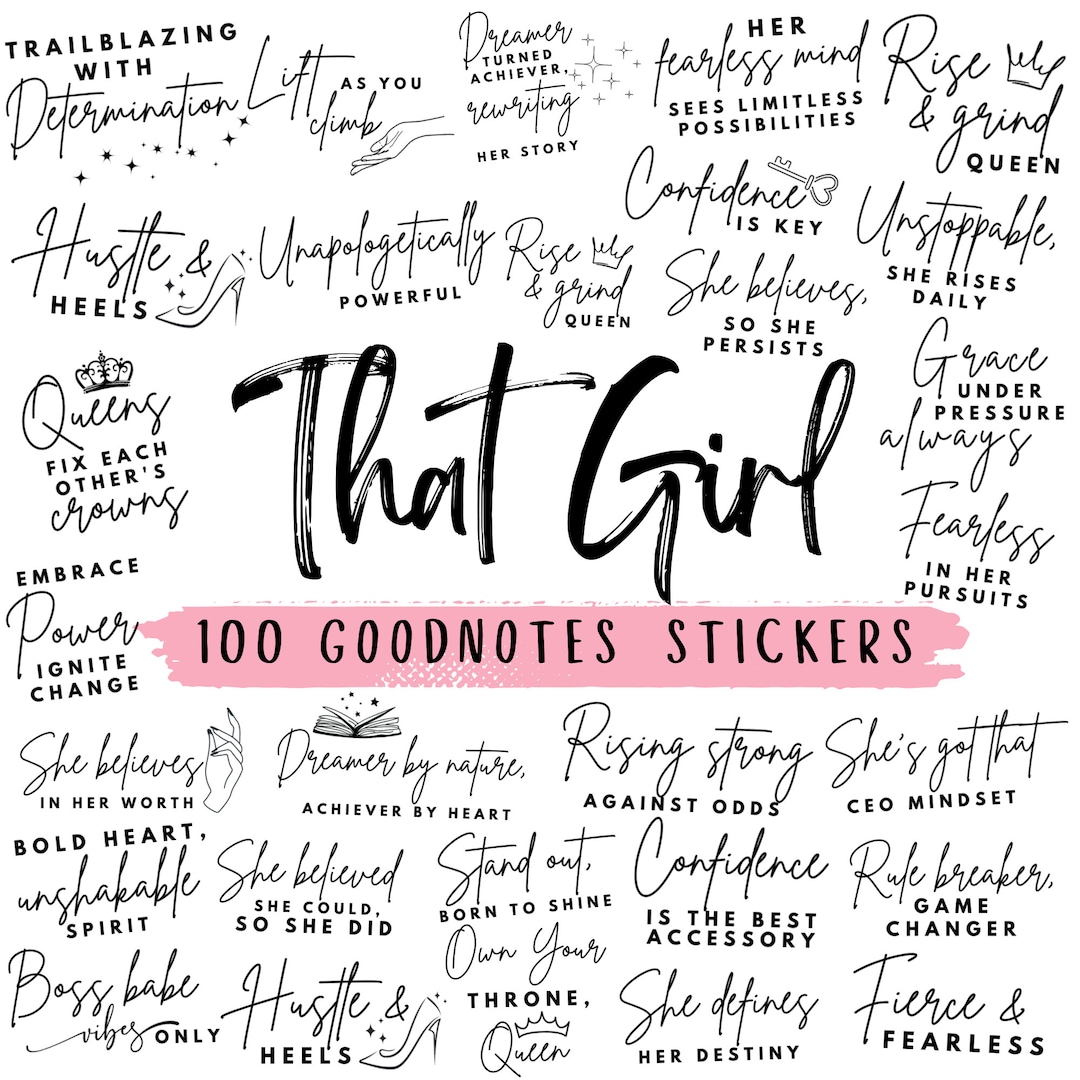 Goodnotes Stickers, Positive Affirmation, Pre-cropped Stickers ...