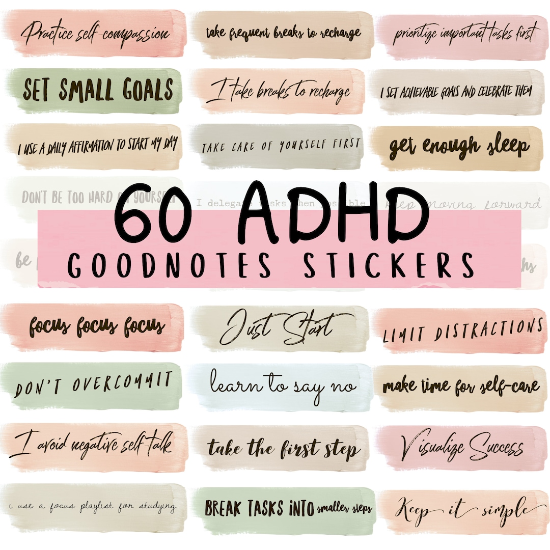 Goodnotes Stickers, Affirmation Stickers, Precropped Stickers, Digital ...