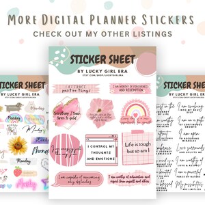 Goodnotes Stickers, Positive Affirmations, Precropped Stickers, Digital ...
