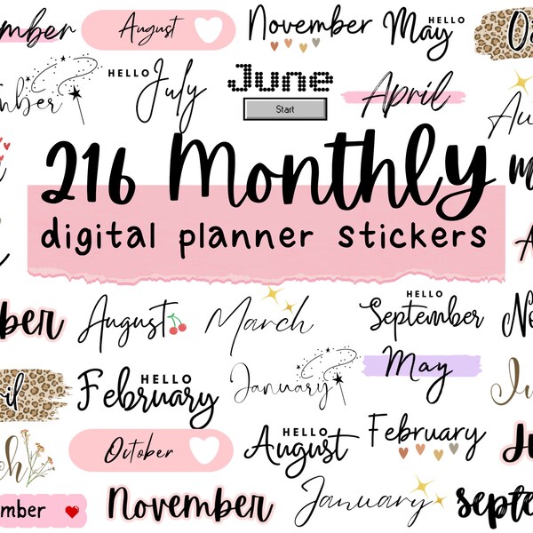 Monthly Stickers - Etsy