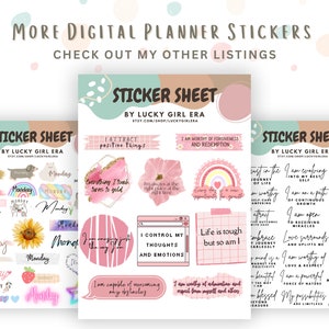 Goodnotes Stickers, Positive Affirmations, Digital Planner Stickers ...
