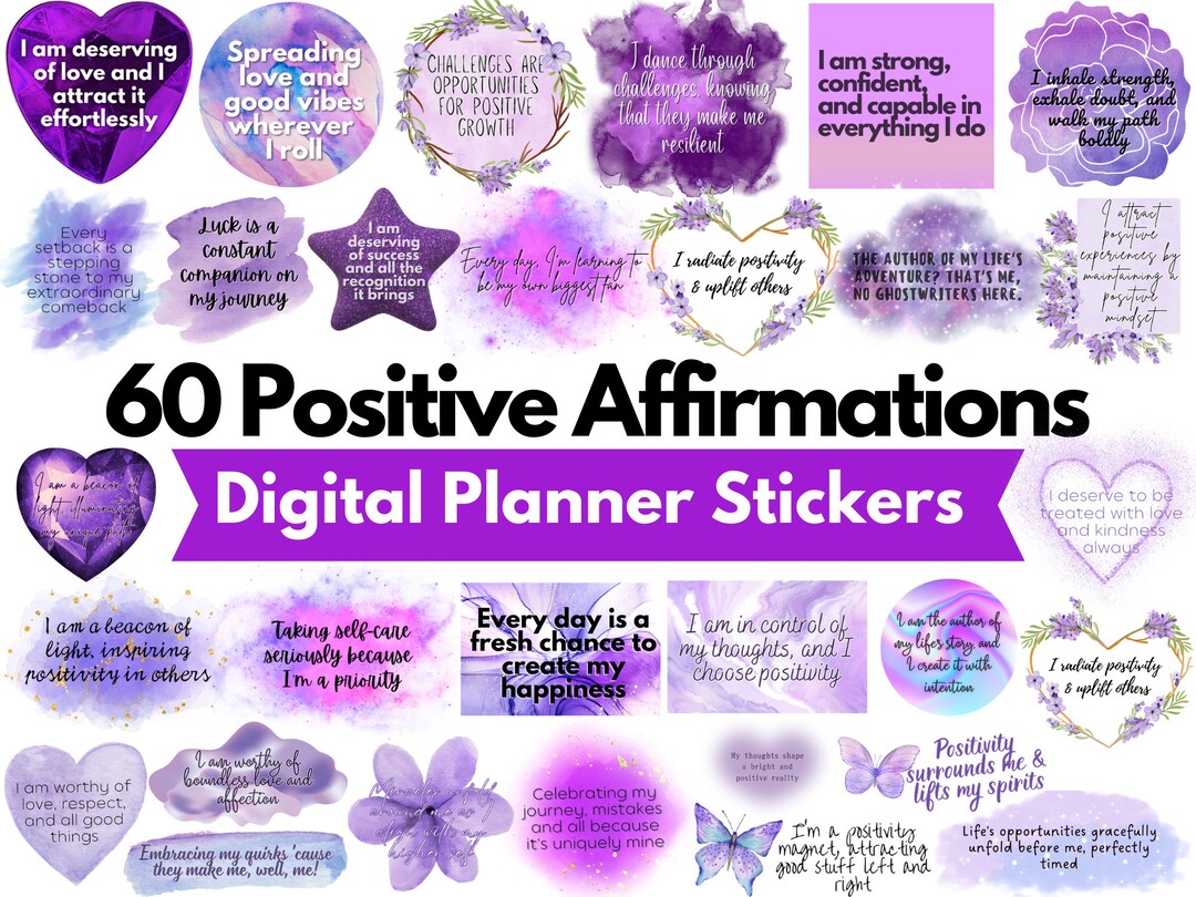 Goodnotes Stickers Positive Affirmations Stickers Digital - Etsy