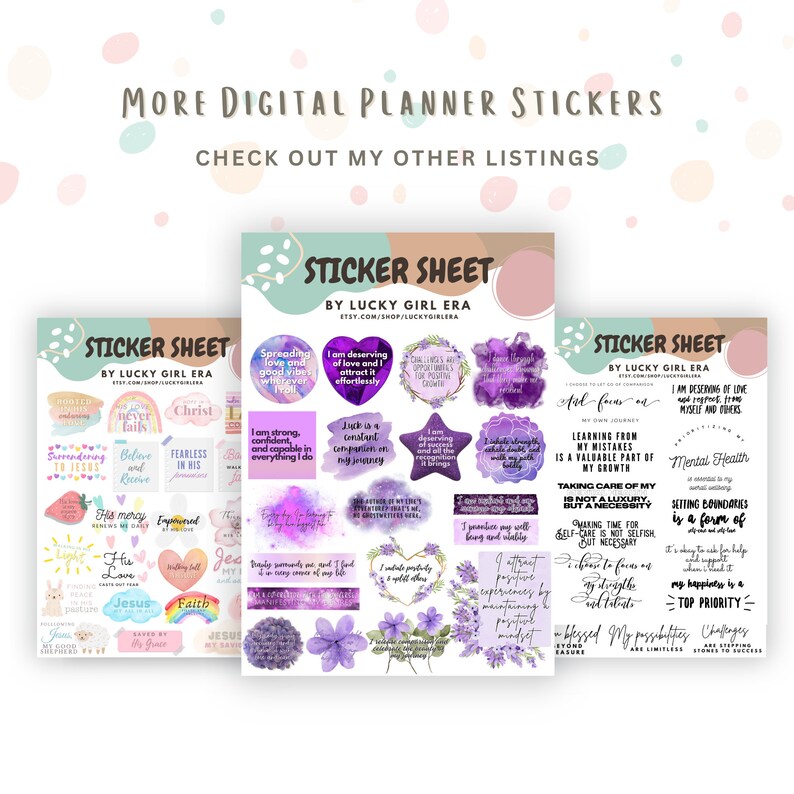Goodnotes Stickers Positive Affirmations Digital Planner Stickers ...