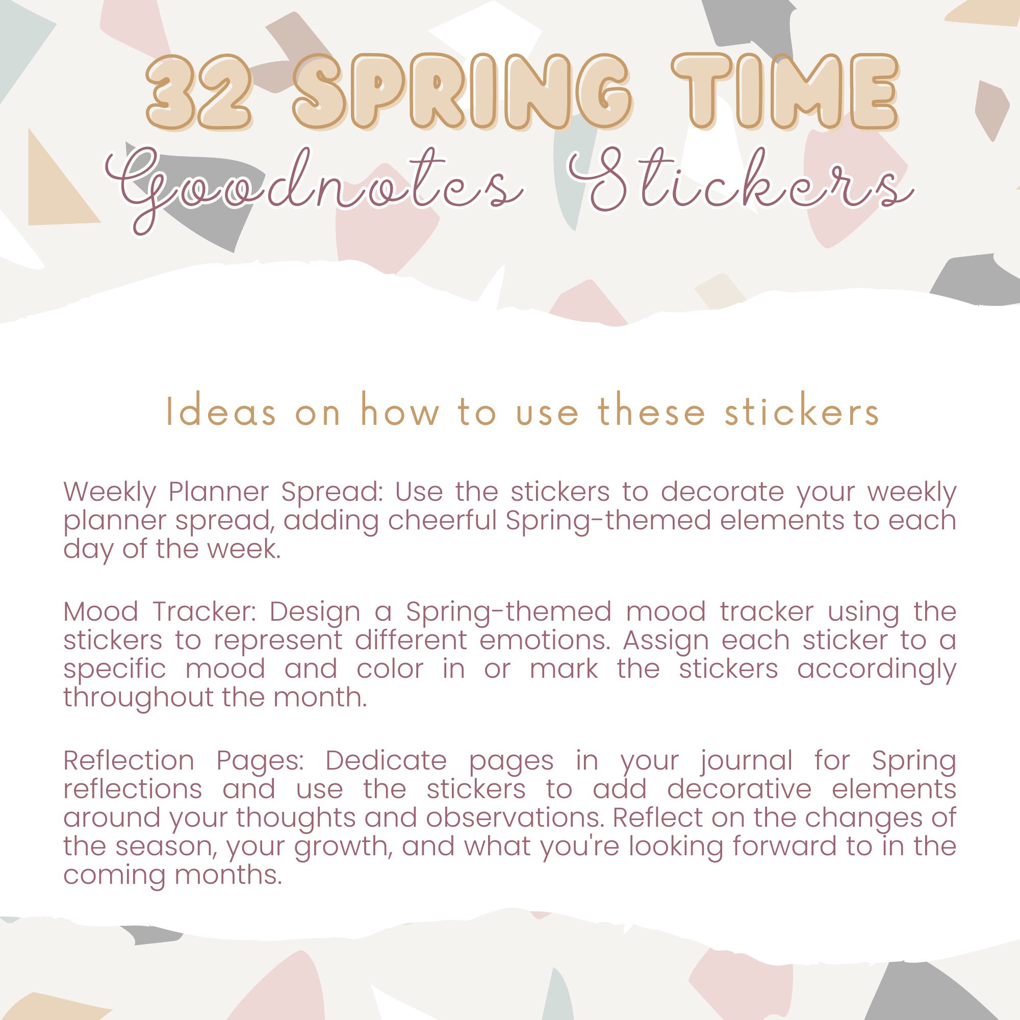 Goodnotes Stickers, Spring Seasonal Daily Digital 2024 PNG Affirmation ...