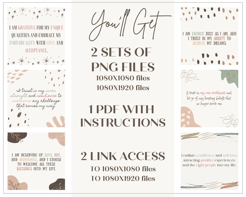 50 Positive Affirmation Quotes Canva Template Canva - Etsy