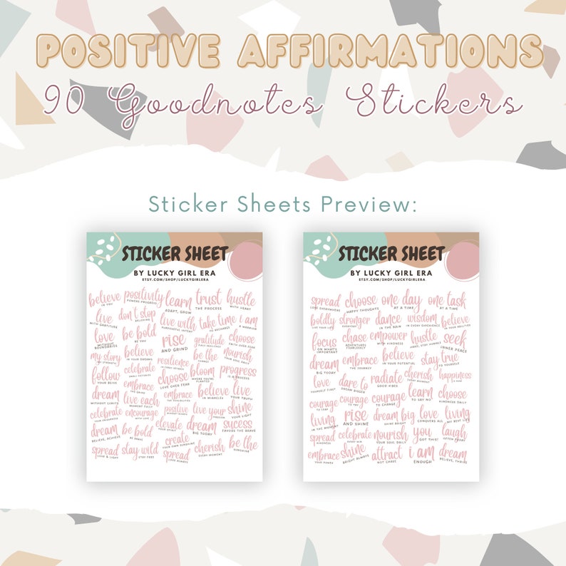 Goodnotes Stickers, Positive Affirmations, Digital Planner Stickers ...