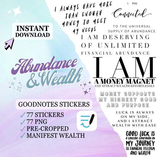 Goodnotes Stickers, Positive Affirmations, Digital Planner Stickers ...