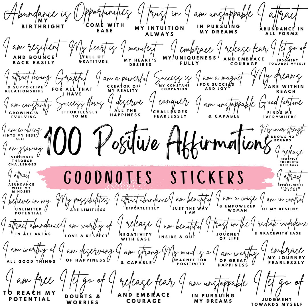 Goodnotes Stickers, Positive Affirmations, Digital Planner Stickers ...