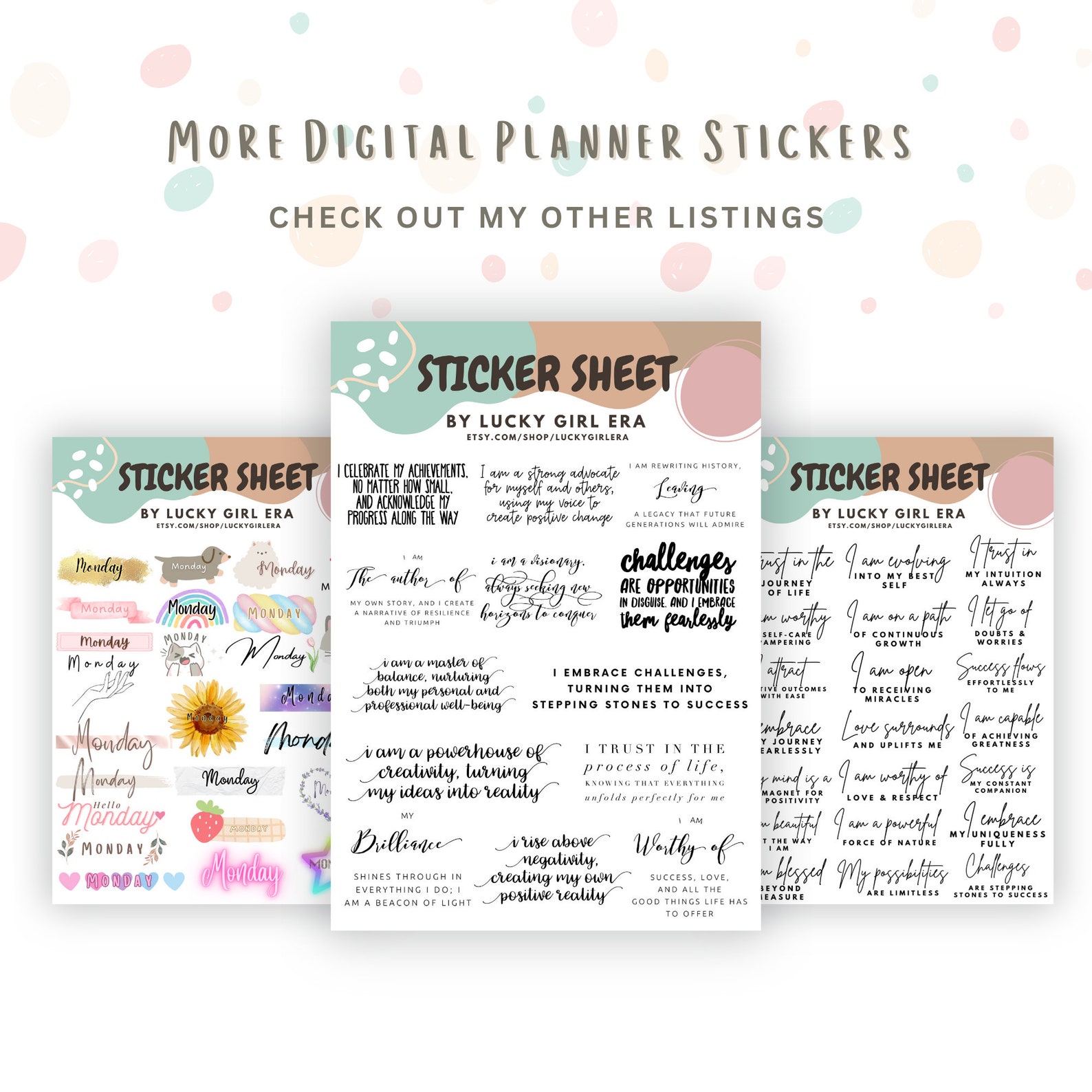 Planner Stickers Goodnotes Stickers Digital Stickers Affirmation ...