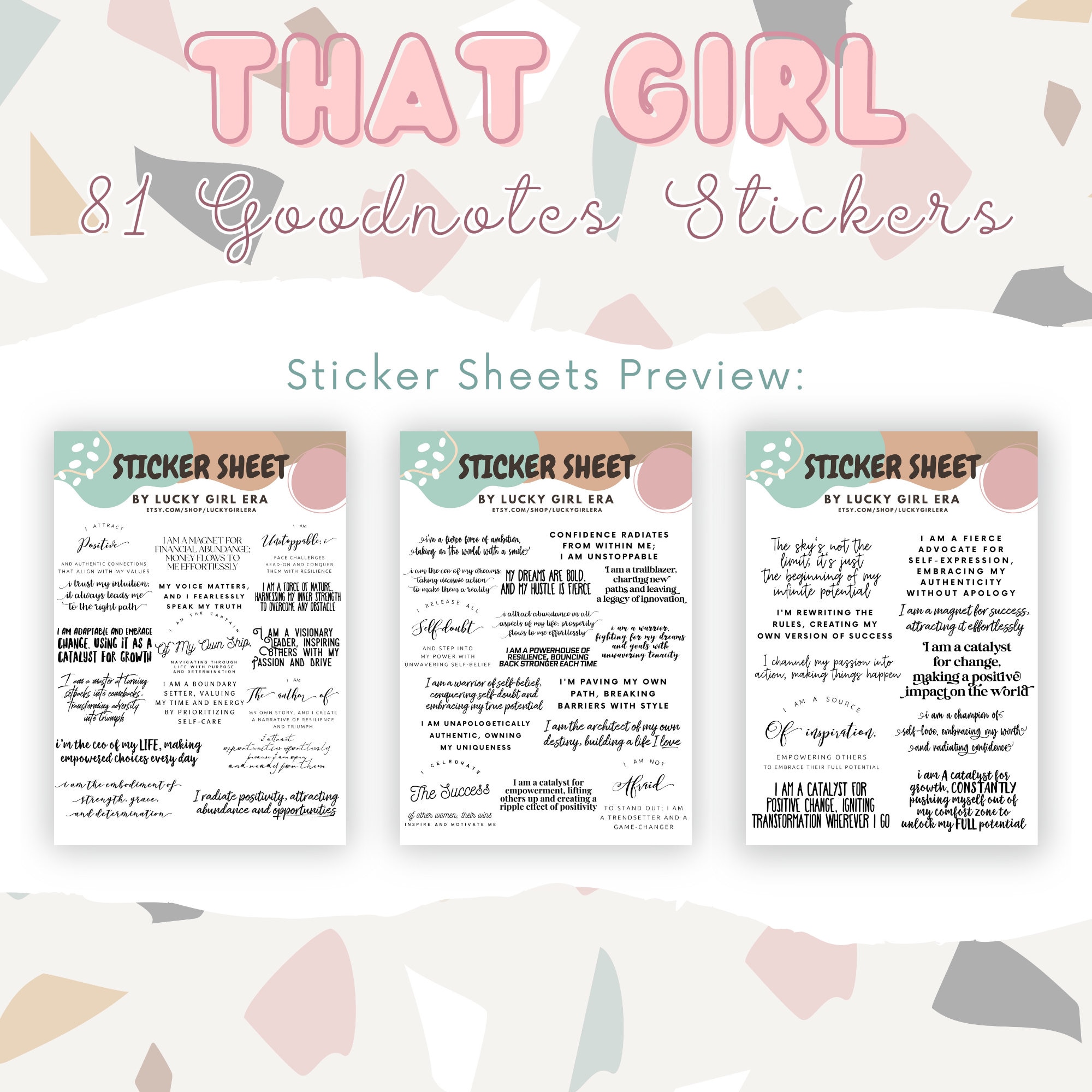 Goodnotes Stickers, Digital Stickers, Planner Stickers, Affirmation ...