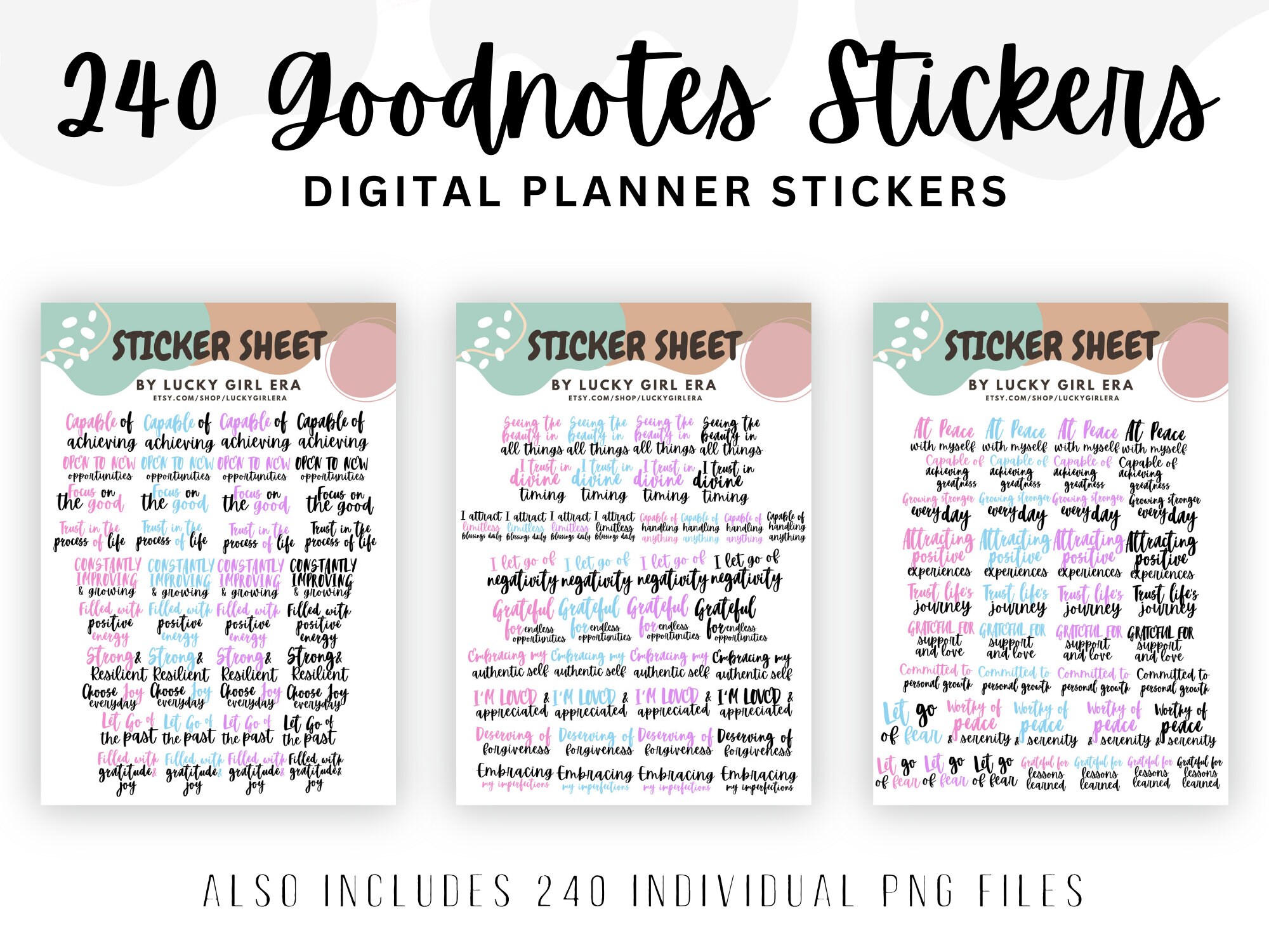 Goodnotes Stickers, Digital Stickers, Affirmation Stickers, Digital ...