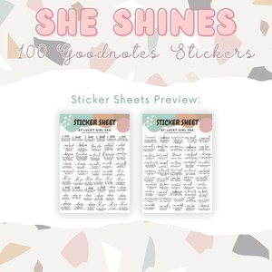 Goodnotes Stickers, Positive Affirmations, Precropped Stickers, Digital ...