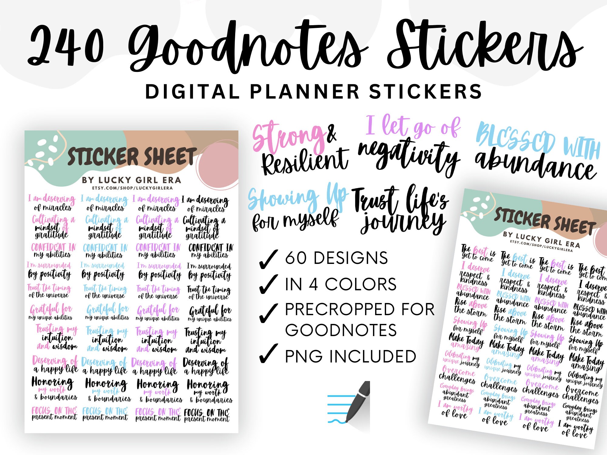 Goodnotes Stickers, Digital Stickers, Affirmation Stickers, Digital ...