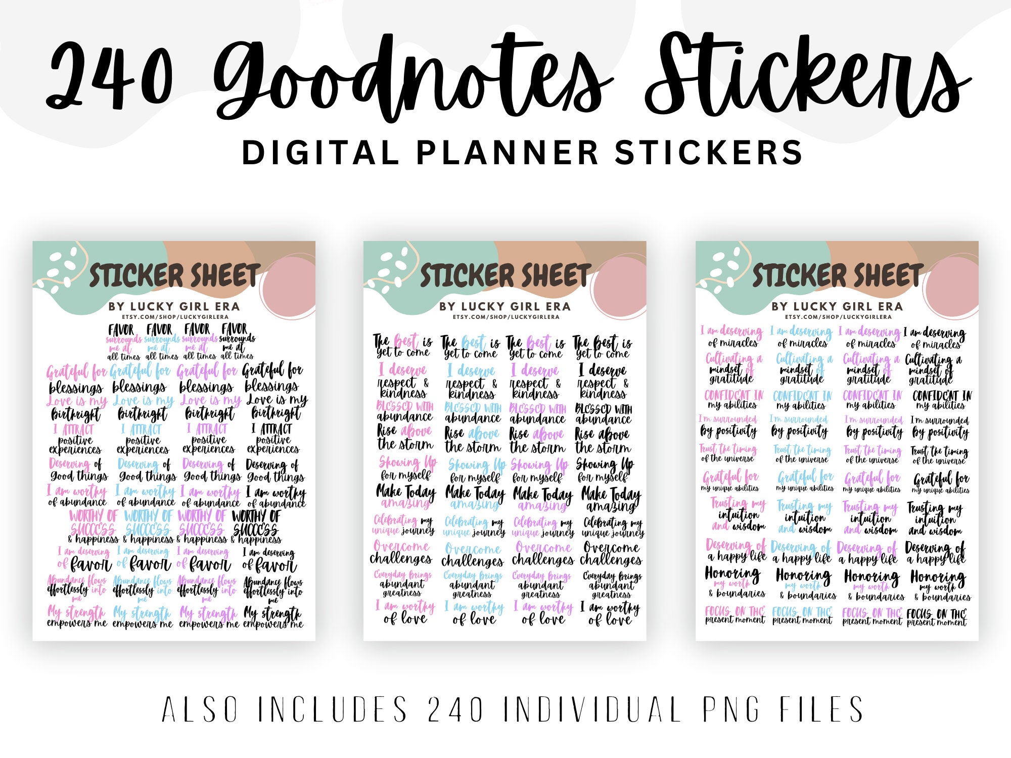 Goodnotes Stickers, Digital Stickers, Affirmation Stickers, Digital ...